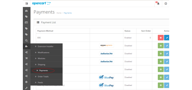 Opencart - EBS Payment Gateway (2.x.x & 3.x.x)