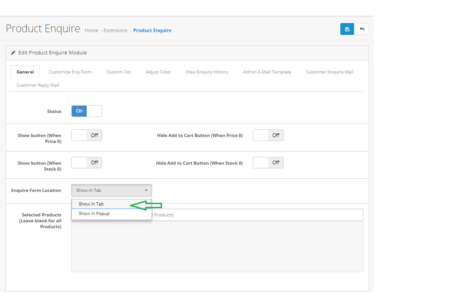 Opencart - Product Enquiry Form - Ask Product Info
