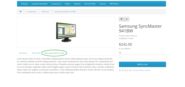 Opencart - Custom Tabs Pro
