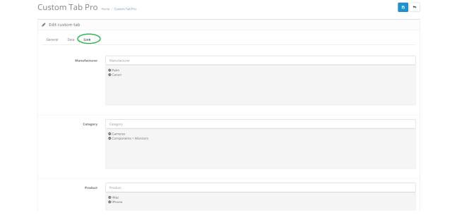 Opencart - Custom Tabs Pro