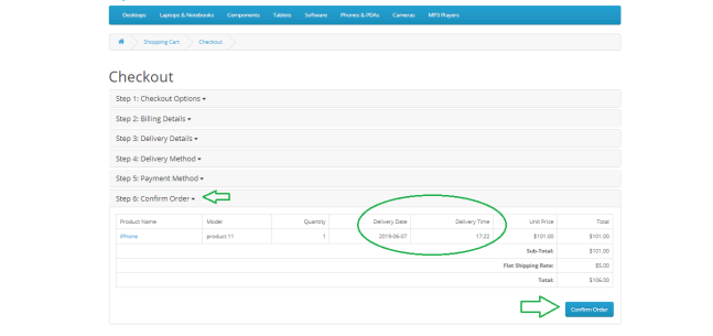 Opencart - Delivery Date And Time Slot For Checkout