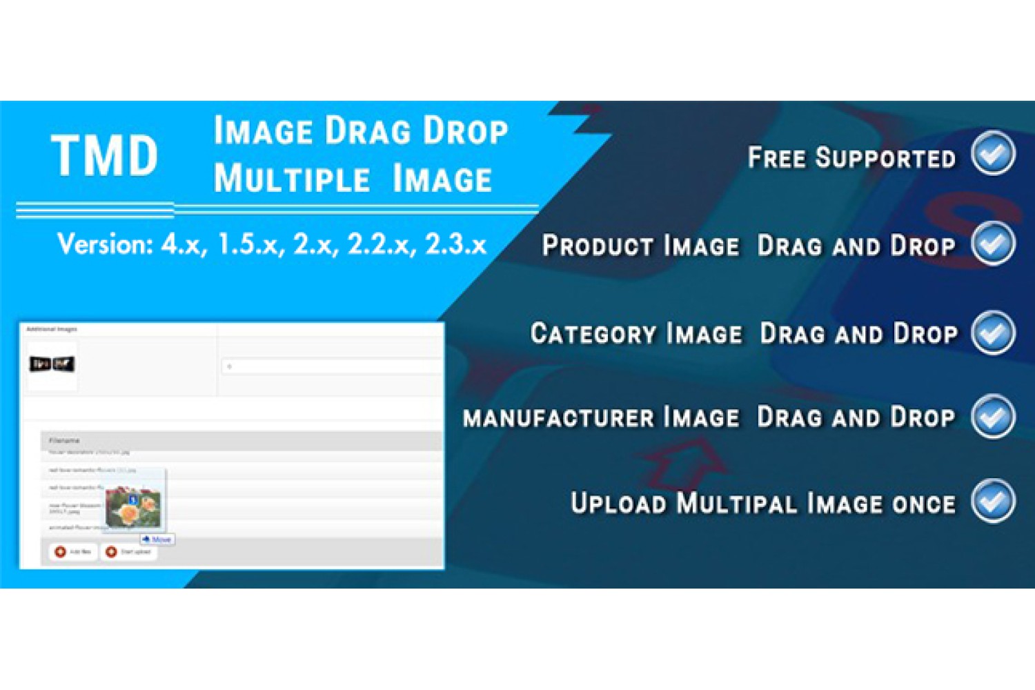 Opencart - Image drag Drop -Multiple image