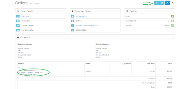 Opencart - Product Option Model