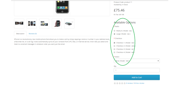 Opencart - Product Option Model