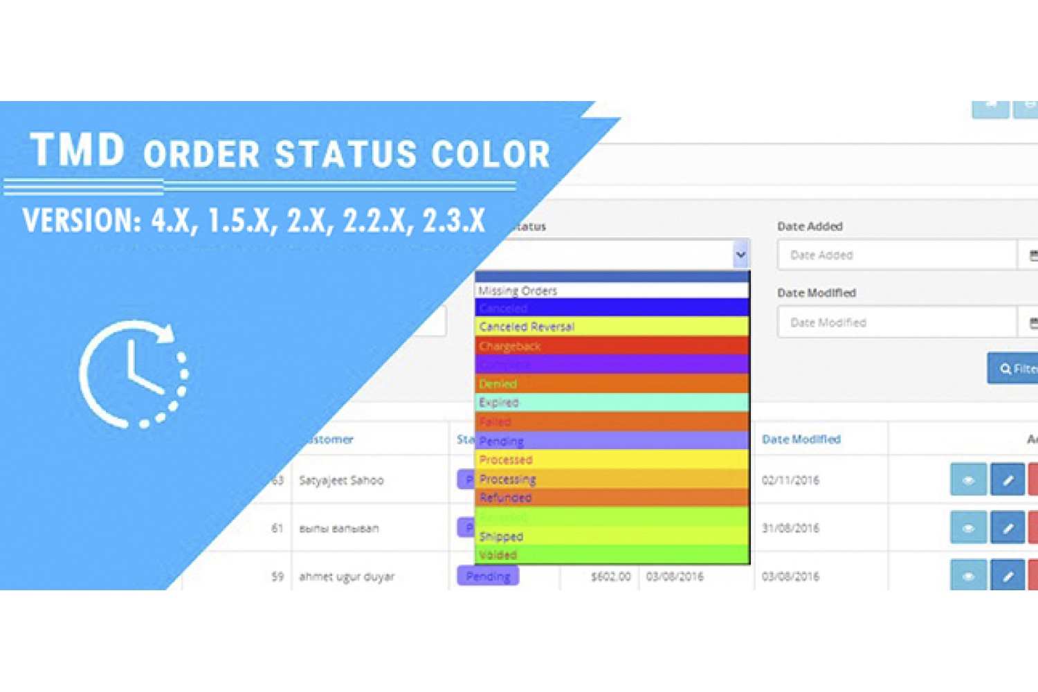 Opencart - Order status color ocmod 2.x