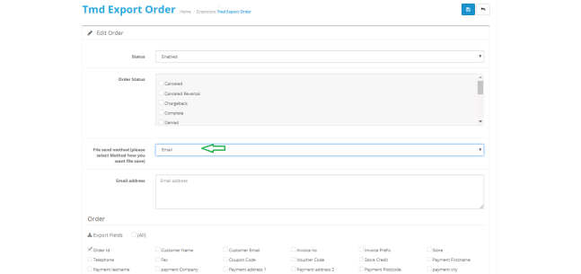 Opencart - Order Export Pro