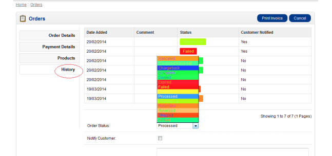 Opencart - Order status color 1.5.x