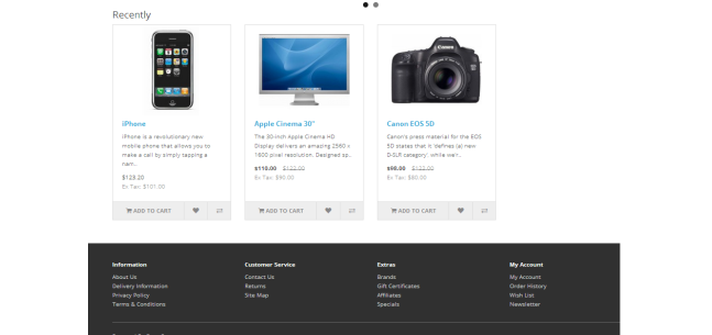 Opencart - Latest/Recently View Product