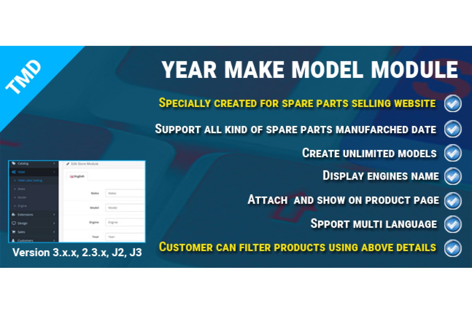 Opencart - Year Make Model
